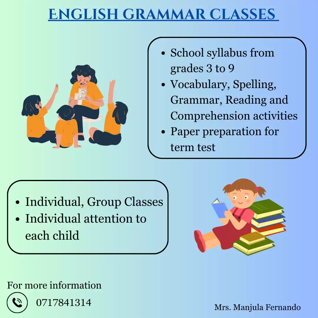 English Grammar Classes (Grades 3-9) | English (Languages) | Kandy