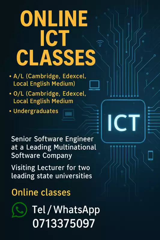 ICT A/L London Exams -Cambridge|Edexcel|Pearson | London A/L (London Exams) | ONLINE