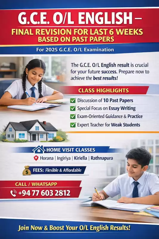 Last minute revision for 2025 OL English | English (O/L (Grade 6-11 ...