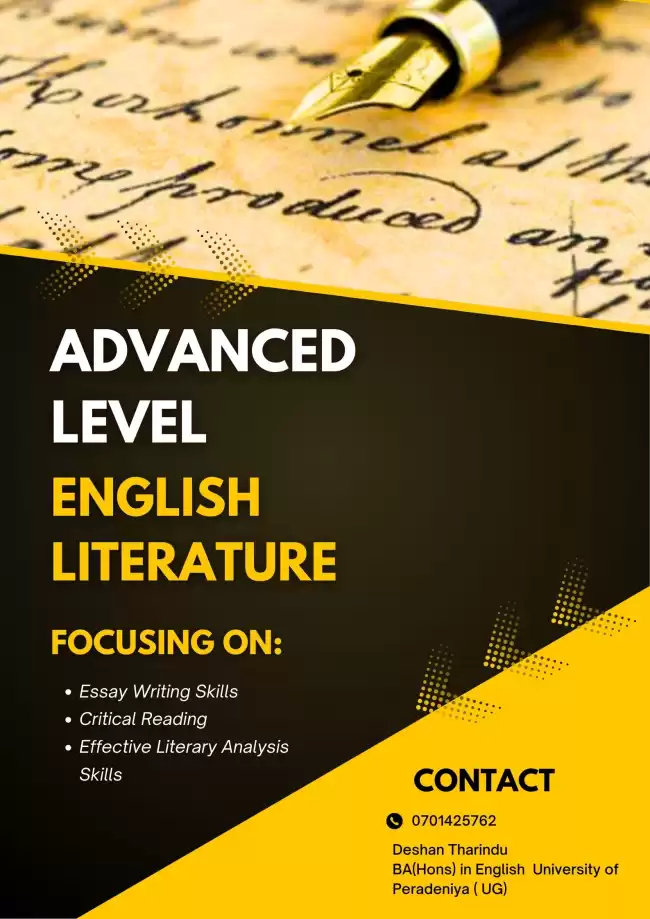 A/L English Literature Classes | National Languages (A/L - Arts (Local ...