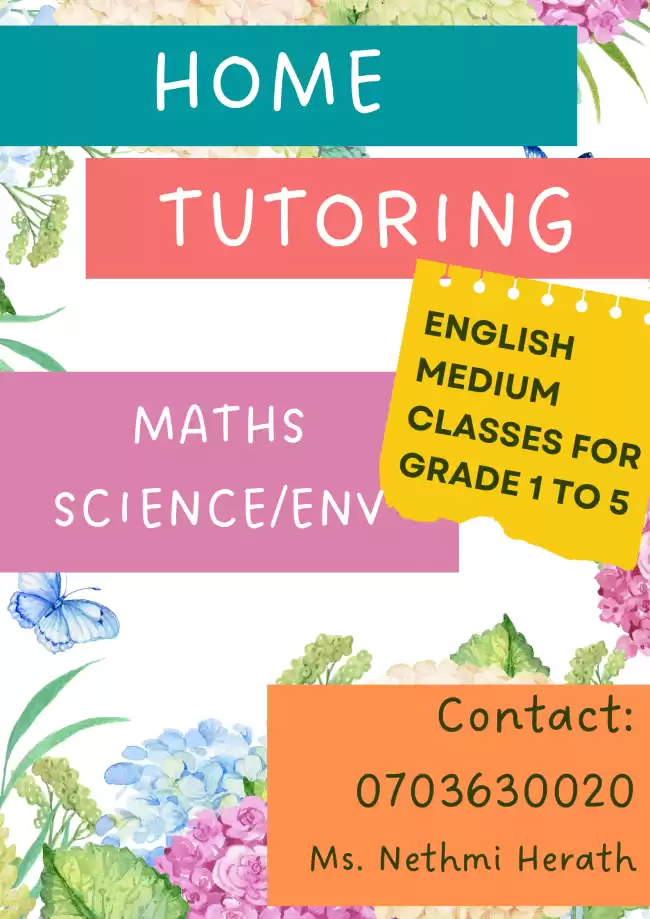 English Medium Classes – Primary Grades 1–5 | Grade 3/4/5 | Colombo