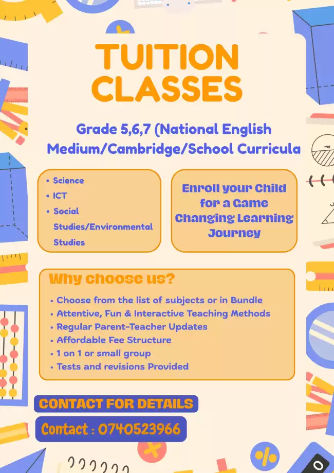 Grade 5-7 Classes (Science, Social studies, ENV, ICT) | Grade 3/4/5 ...