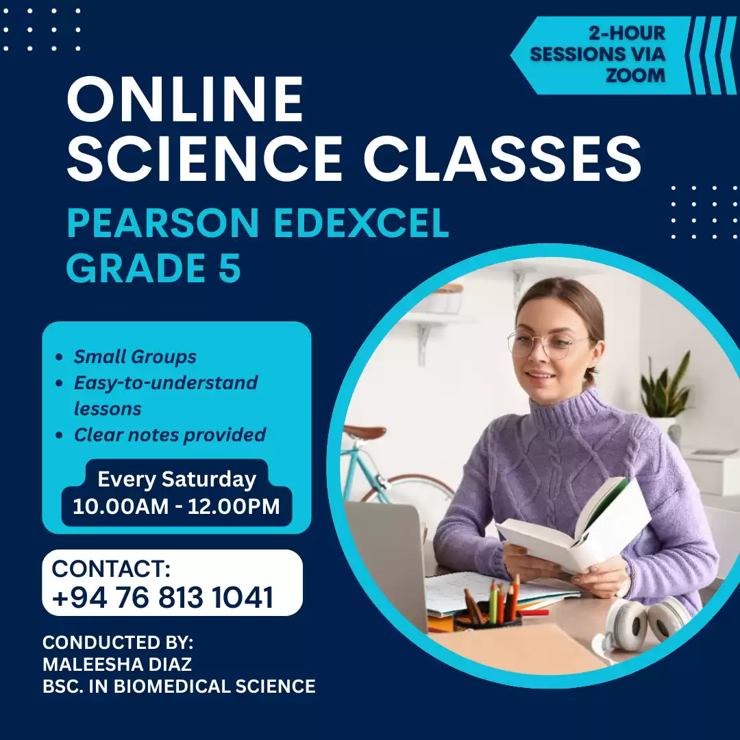 ONLINCE SCIENCE CLASSES - GRADE 5, EDEXCEL | Grade 3/4/5 | Anuradhapura