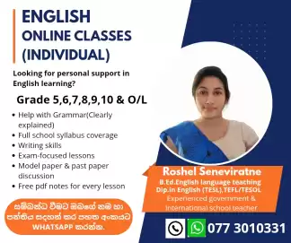 INDIVIDUAL ONLINE CLASSES FOR GRADE 8 - 11 | English (O/L (Grade 6-11 ...
